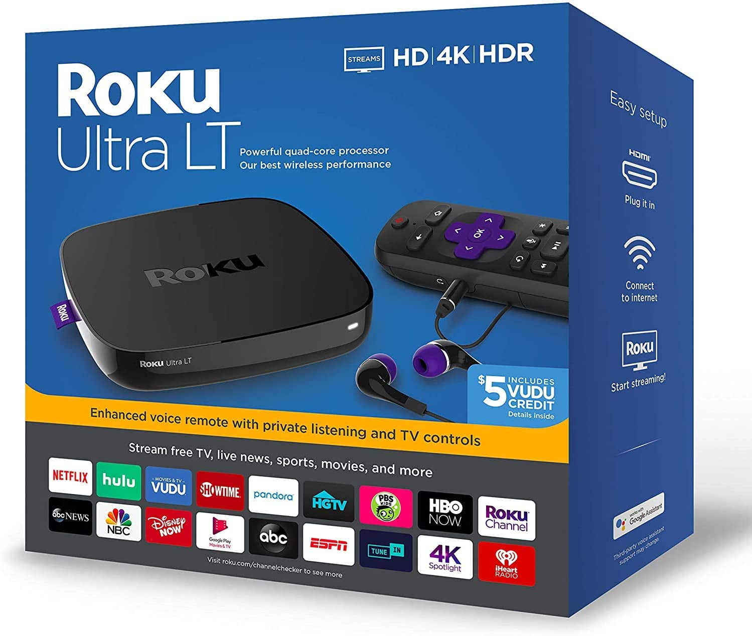 Roku Ultra LT 4K Streaming Media Player with microSD port for extra ...
