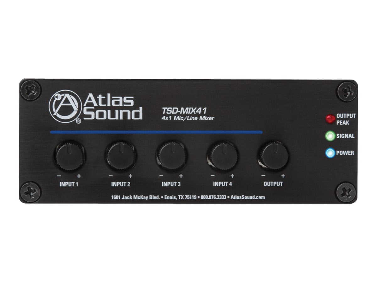 Atlas Sound TSD-MIX41 - Analog mixer - 4-channel - Walmart.com