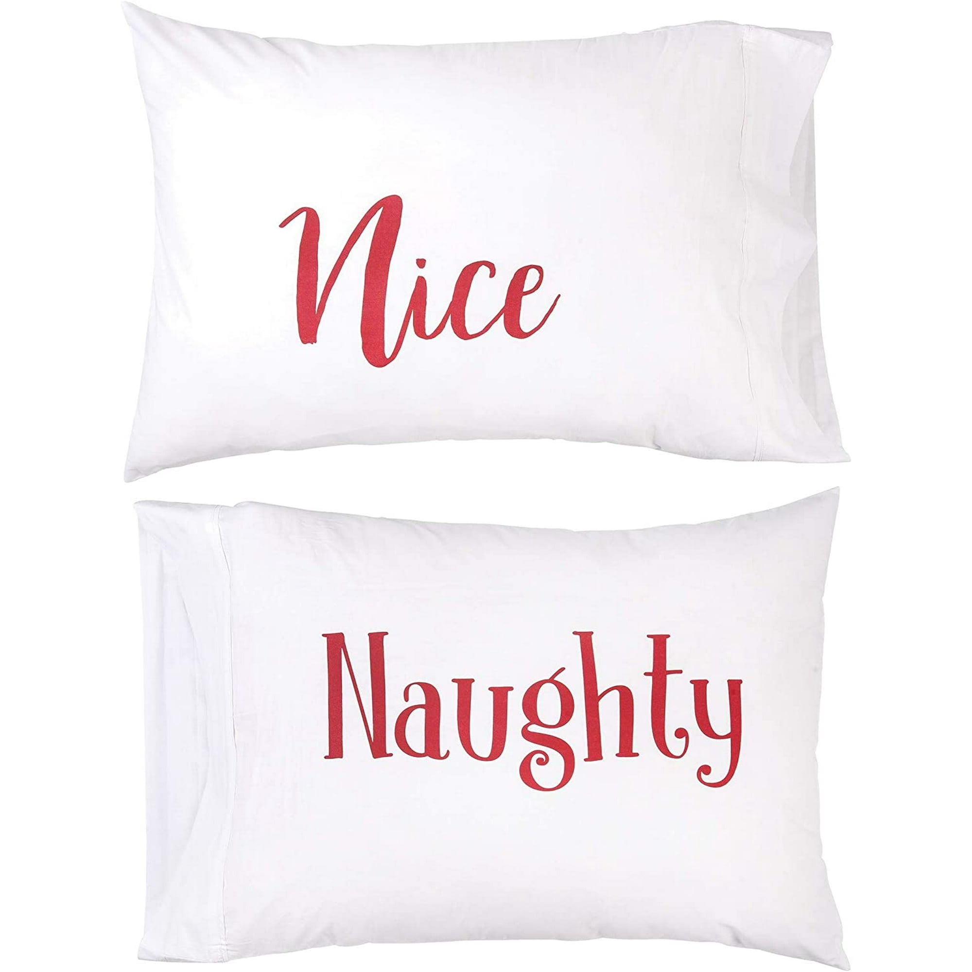 Click here for Geecy Naughty And Nice Christmas Pillowcase Set Re... prices