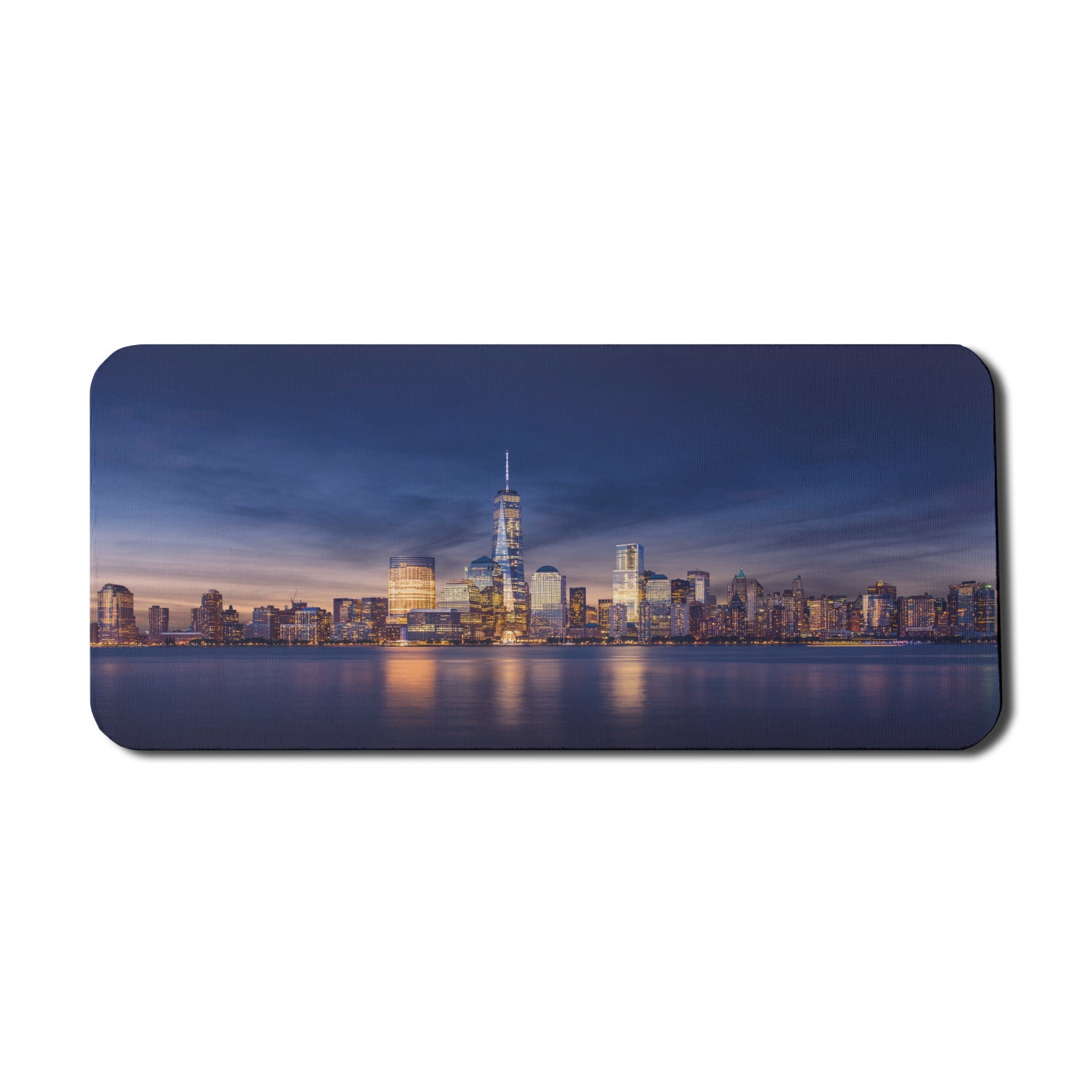 City Computer Mouse Pad, New York Skyline Manhattan After Sunset ...