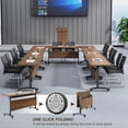 Folding Conference Table with Wheels 6 Pack 55.1 Inch Flip Top Mobile ...
