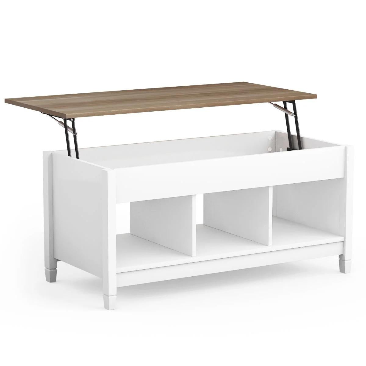 Costway Mesa Baja de Madera Elevable Mesa Centro Mesita de Sofá ...