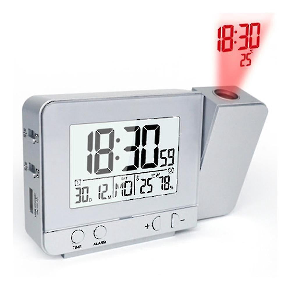 Reloj despertador con proyección, fuente grande, rotación de 180 grados ...