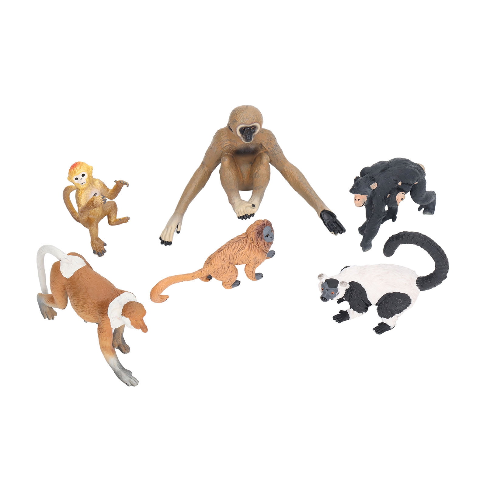 Juego de juguetes de mono Ticfox 6 piezas figuras de animales de ...