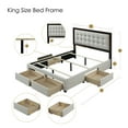 Dg Casa Soloman Upholstered Panel Bed Frame With Storage Drawers And