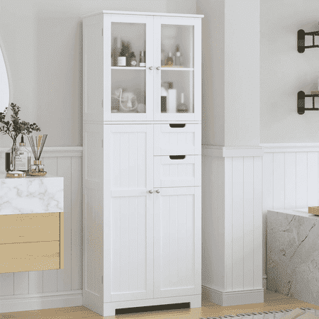 Click here for Homfa 67 Tall Bathroom Cabinet  White Linen Cabine... prices