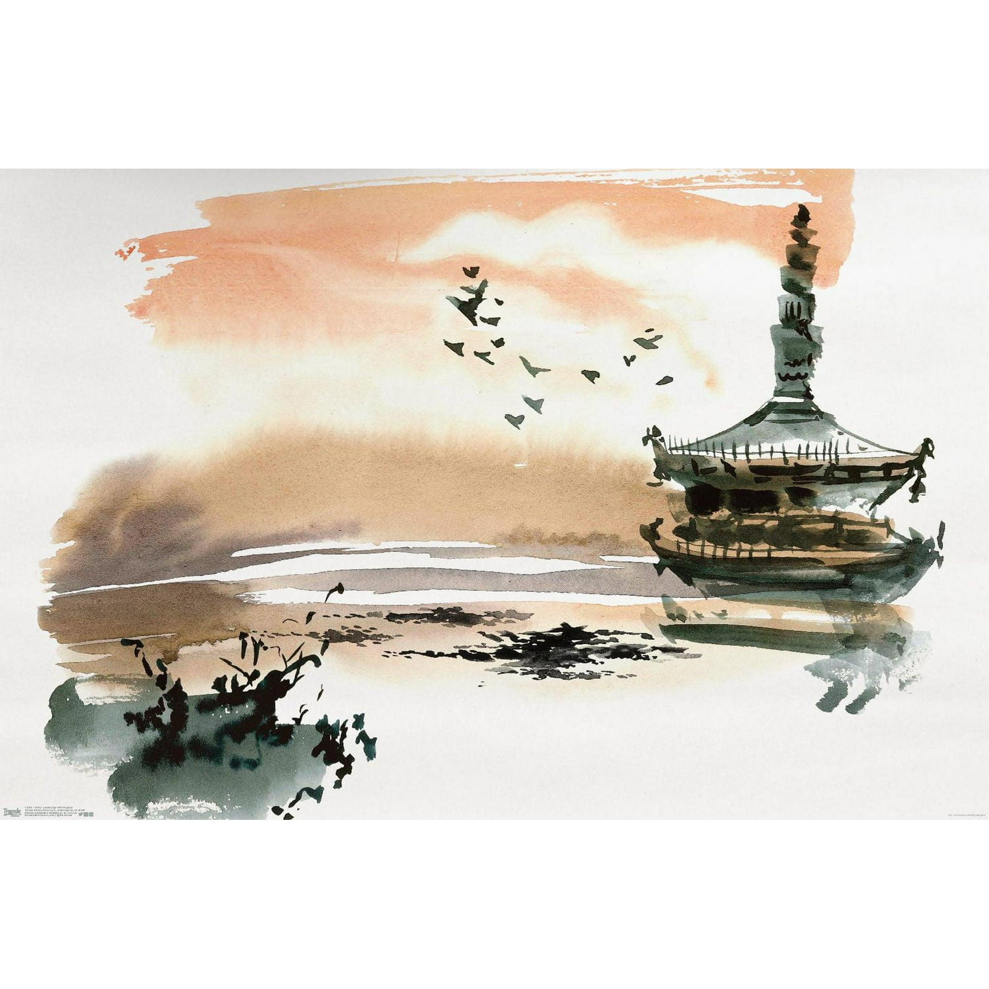 Click here for Trends International China Landscape With Pagoda W... prices