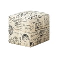 Beige vintage fabric pouf set for kids / Comfortable footrests, no need ...