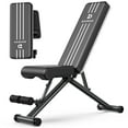 Pooboo Sturdy Foldable Weight Bench Adjustable Incline Strength Training Bench for Full Body ...