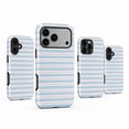 Blue Pastel Striped Tough Phone Case for iPhone 17 16 15 14 13 12 11 ...