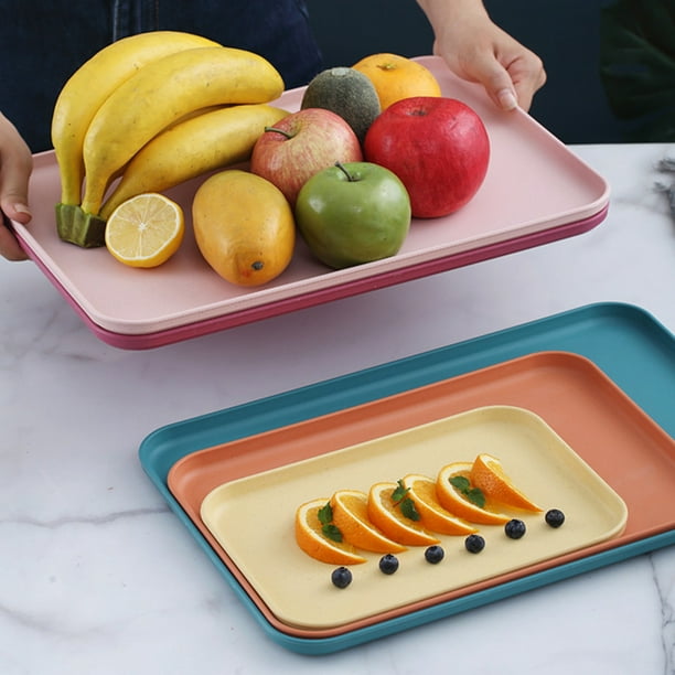 Tea Tray,Kitchen Serving Tray Wheat Coffee Table Tray Serving Tray ...