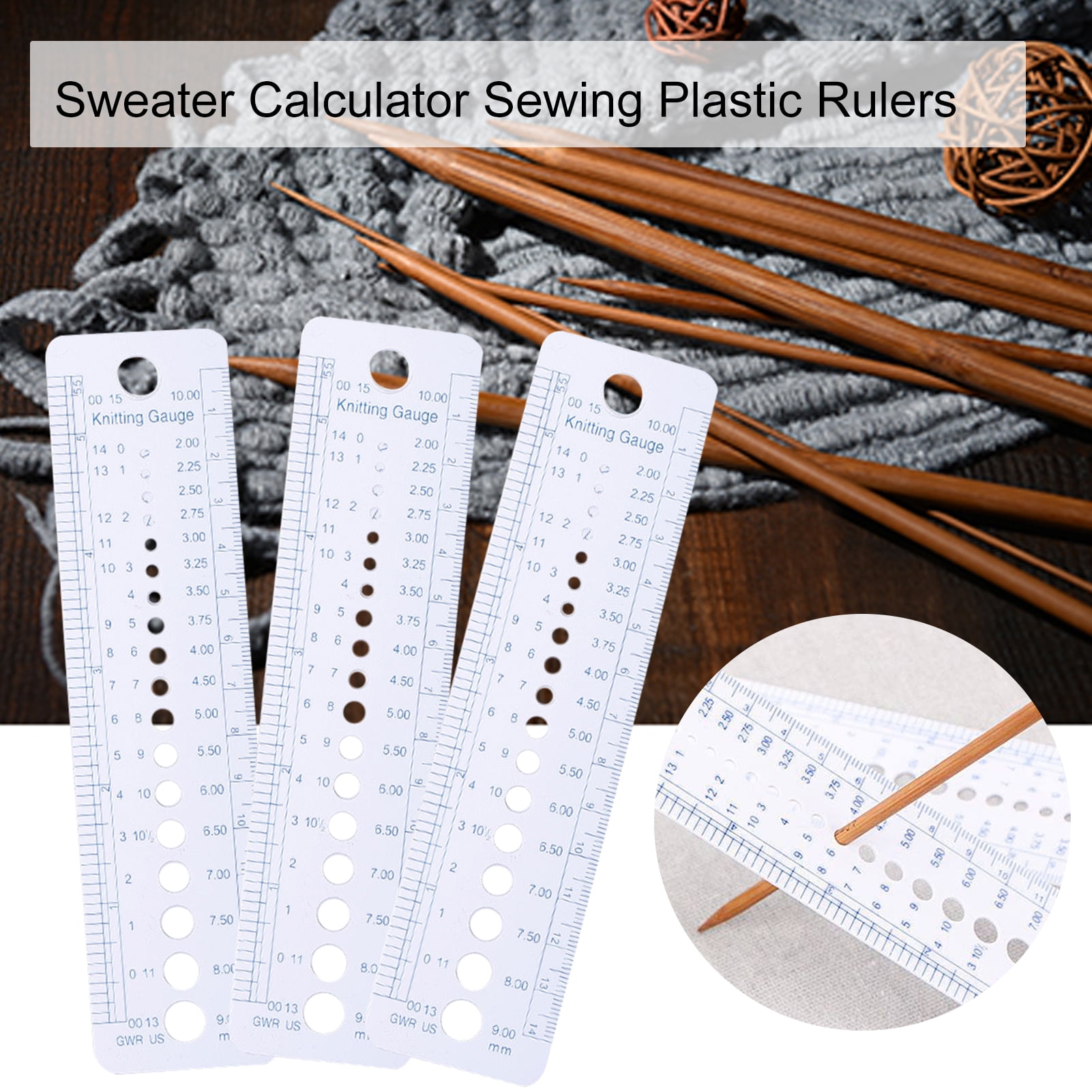 Hesroicy 10Pcs Plastic Rulers with Holes Shatterproof DIY Sweater ...