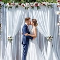 20x10ft Wrinkle Free White Backdrop Curtain for Parties Soft Fabric ...