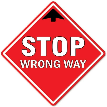 Public Safety Sign Stop Wrong Way Non-Slip Floor Graphic | 6 Pack of ...