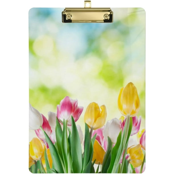 FMSHPON Spring Tulip Flower Clipboard Hardboard Wood Nursing Clip Board ...