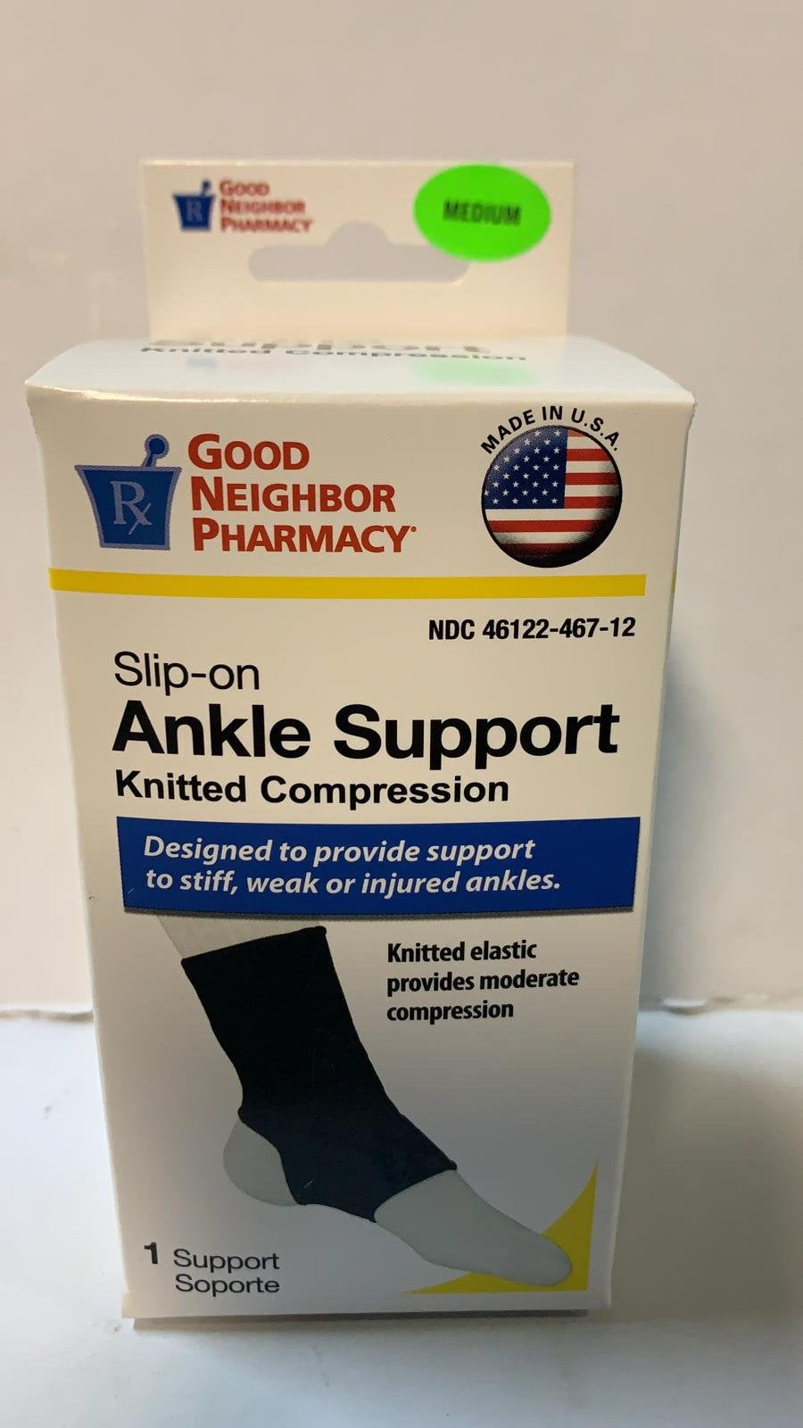 Good Neighbor Pharmacy Slip-on Ankle Support Knited Compression ...