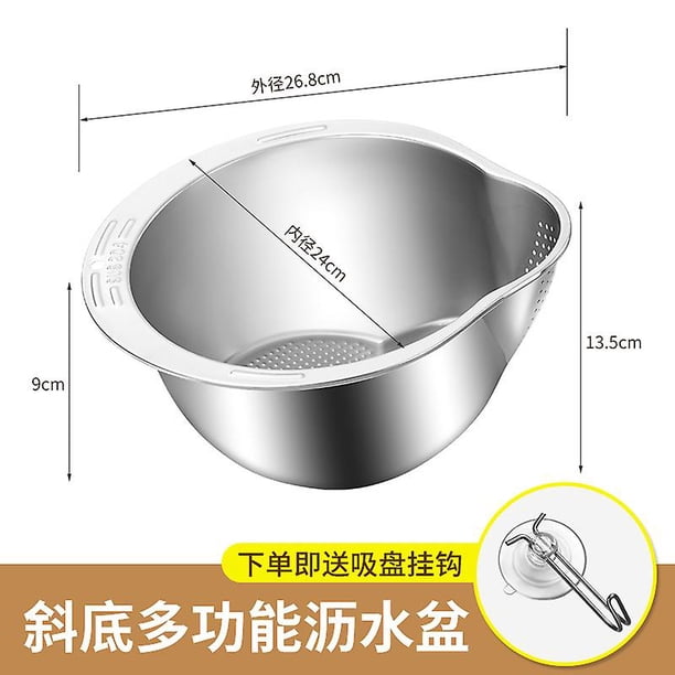 Kitchen Vegetable Washing Basin Stainless Steel Food Storage Basket ...