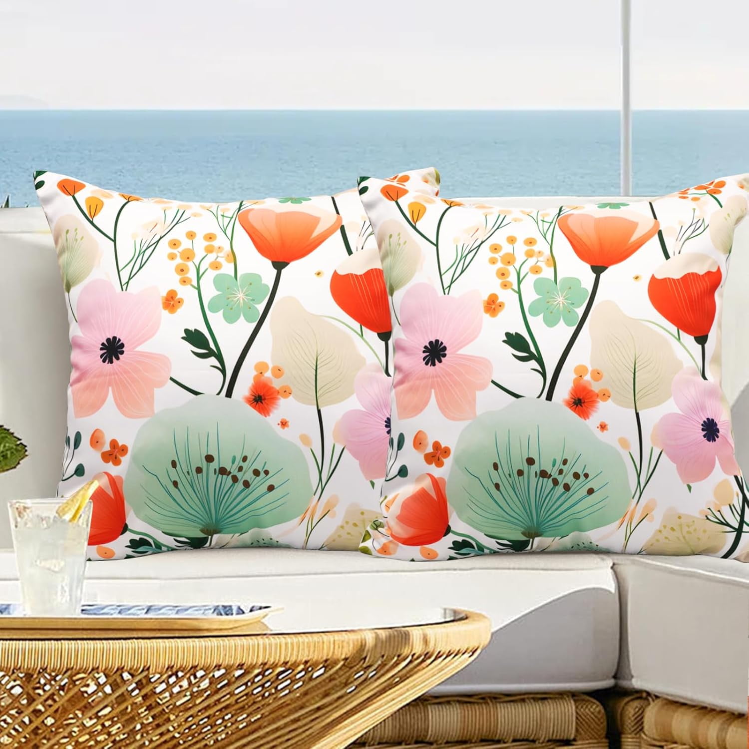 Click here for Linely Pack Of 2 Waterproof Outdoor Pillow Covers... prices