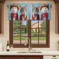 Cowboy Cats 2 Panels Kitchen Valance, Animals Bandana Scarf Rustic ...