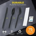 [75 Pack] Fit Meal Prep Prepackaged Plastic Cutlery Set - Spoon, Fork ...