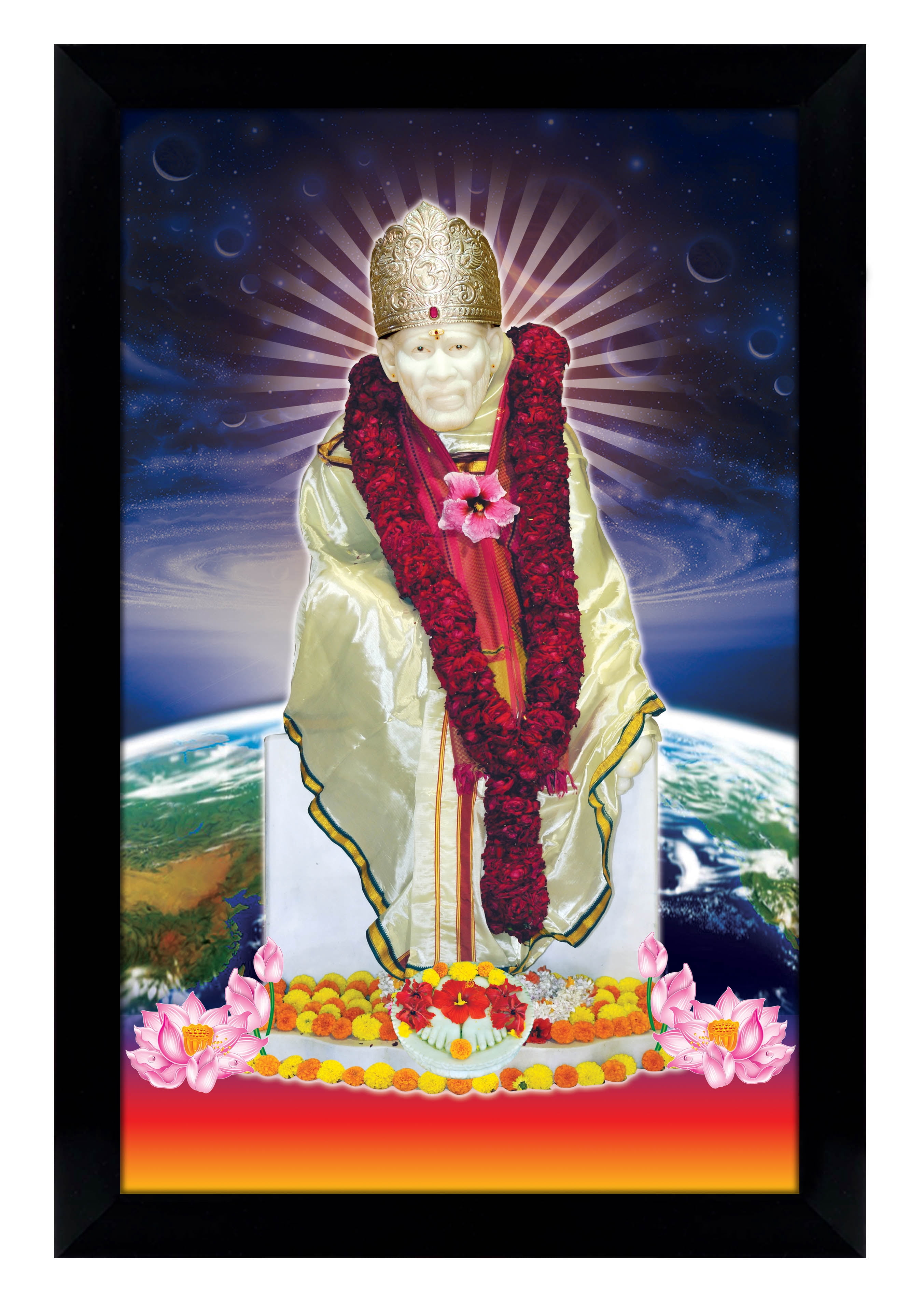 IBA Indianbeautifulart Elegant And Religious God Photo Frame Sai Baba ...