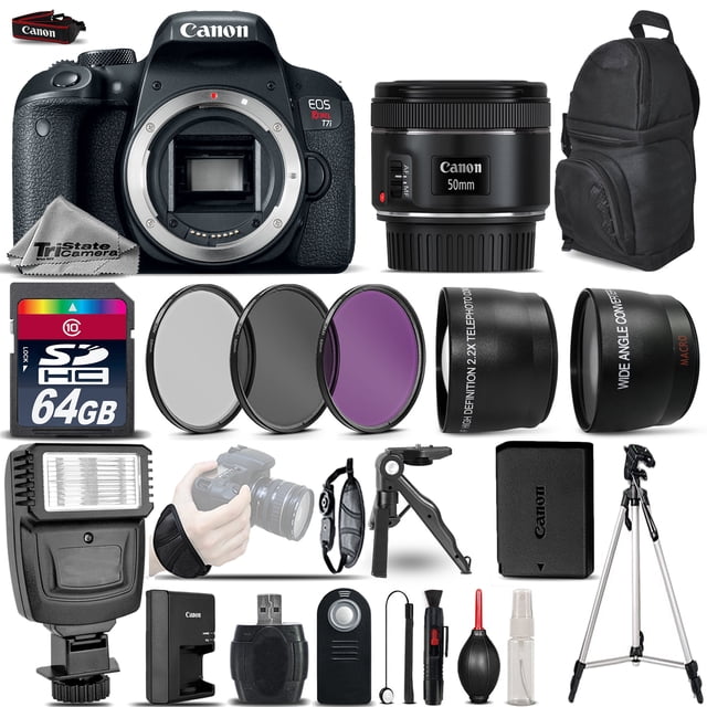 Canon EOS Rebel T7i DSLR Camera 800D + 50mm 1.8 STM - Ultimate Saving ...