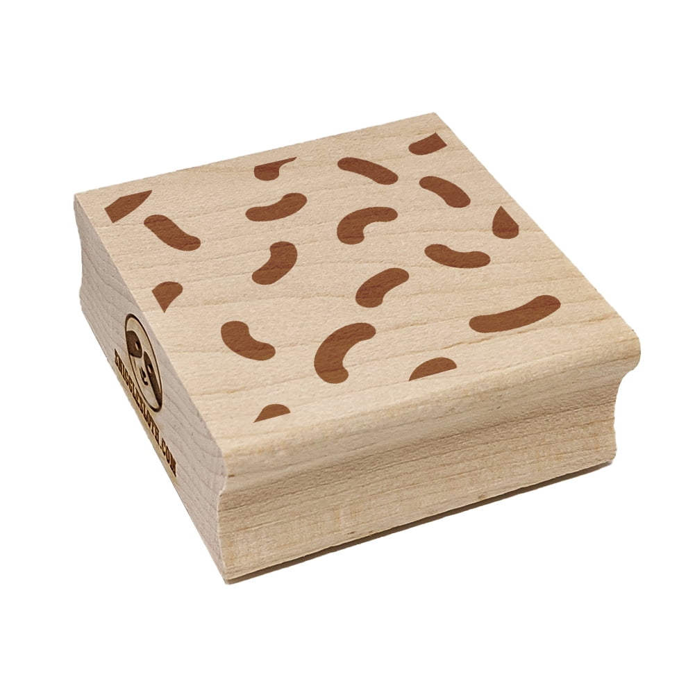 Abstract Squiggle Jelly Bean Pattern Background Square Rubber Stamp ...