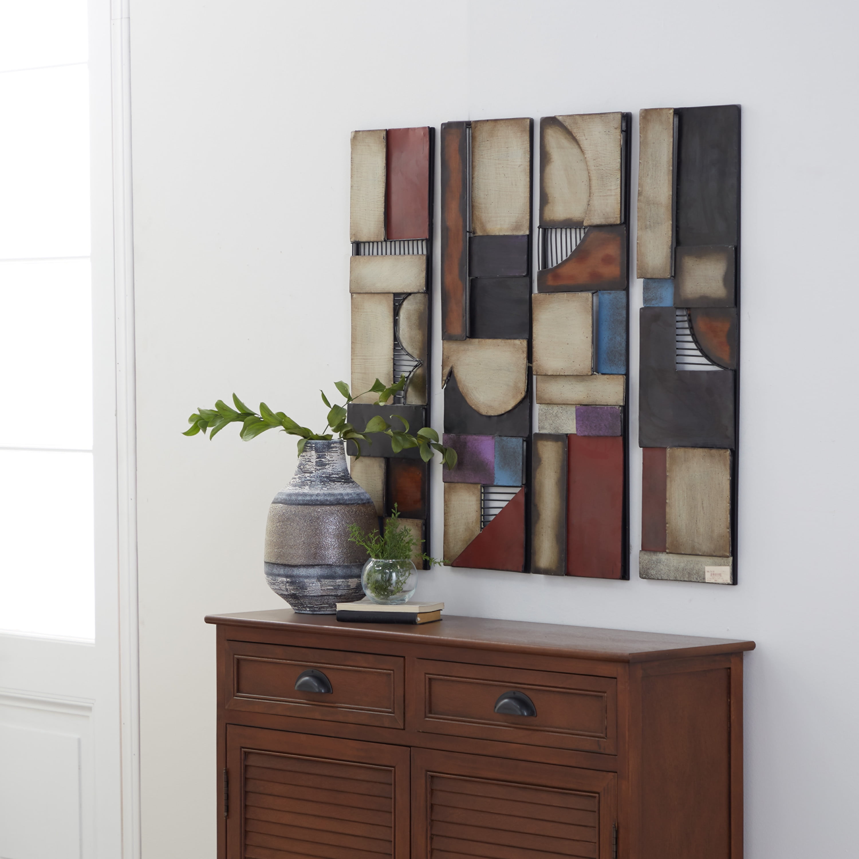 DecMode Gold Metal Embossed Geometric Wall Decor (4 Count) - Walmart.com