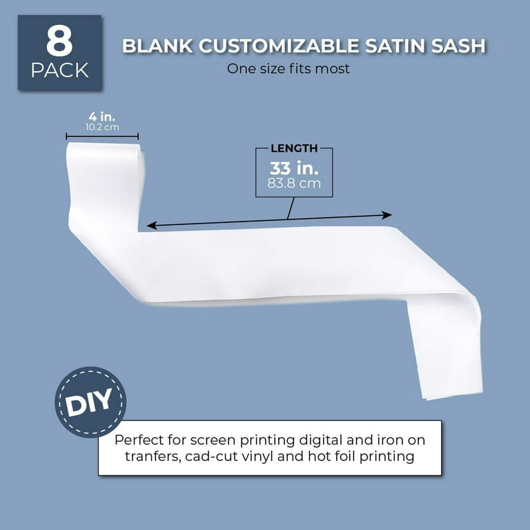 Blank White Satin Sash