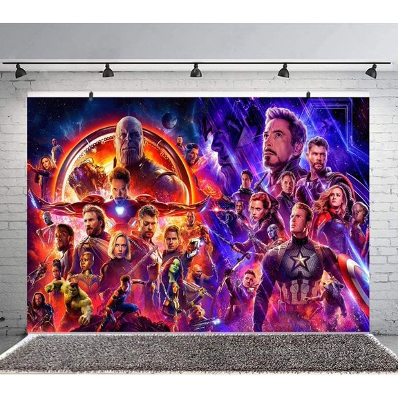 Superhero Avengers Backdrop Banner Party Supplies Poster Movie Theme ...