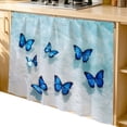 Navy Blue Butterflies Coastal Cabinet Curtains 35''x35'', Summer Beach ...