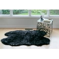Aimi Faux Sheepskin Fur Area Rug Runner Animal-hide Shape Black 5x3 ...
