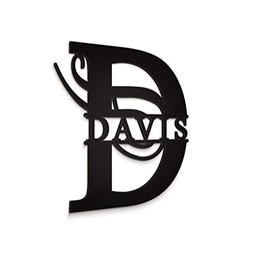 JASS GRAPHIX Davis 12" Black Aluminum Composite Monogrammed Sign Door ...