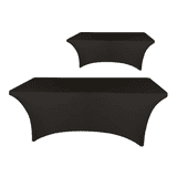 Valentina CoverCo 2 Pack Black Stretch Fit 6 Foot Rectangular Spandex ...