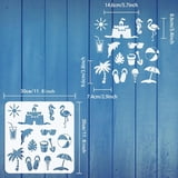 1PC Summer Theme Stencils 11.8x1.8inch Plastic Reusable Painting ...