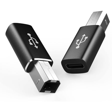 2Pack USB Square Printer B Male to USB C Female OTG Extension Connector ...