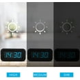 JUNCHI-Alarm Clock, Digital Clock, Constantly 1.2'' LED Blue Digits ...