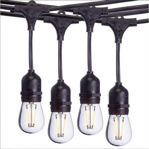 Sterno Home Vintage-Style Outdoor LED String Lights, Black, 48 Feet ...