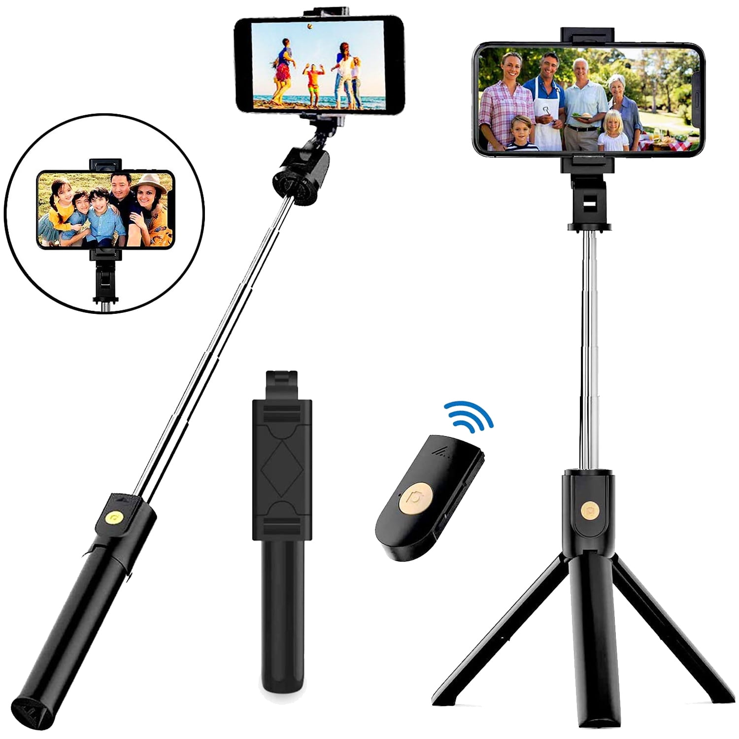 Sut Aluminum Alloy Selfie Stick Phone Tripod With Wireless Remote