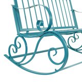 DecMode Metal Rocking Outdoor Bench, Teal - Walmart.com