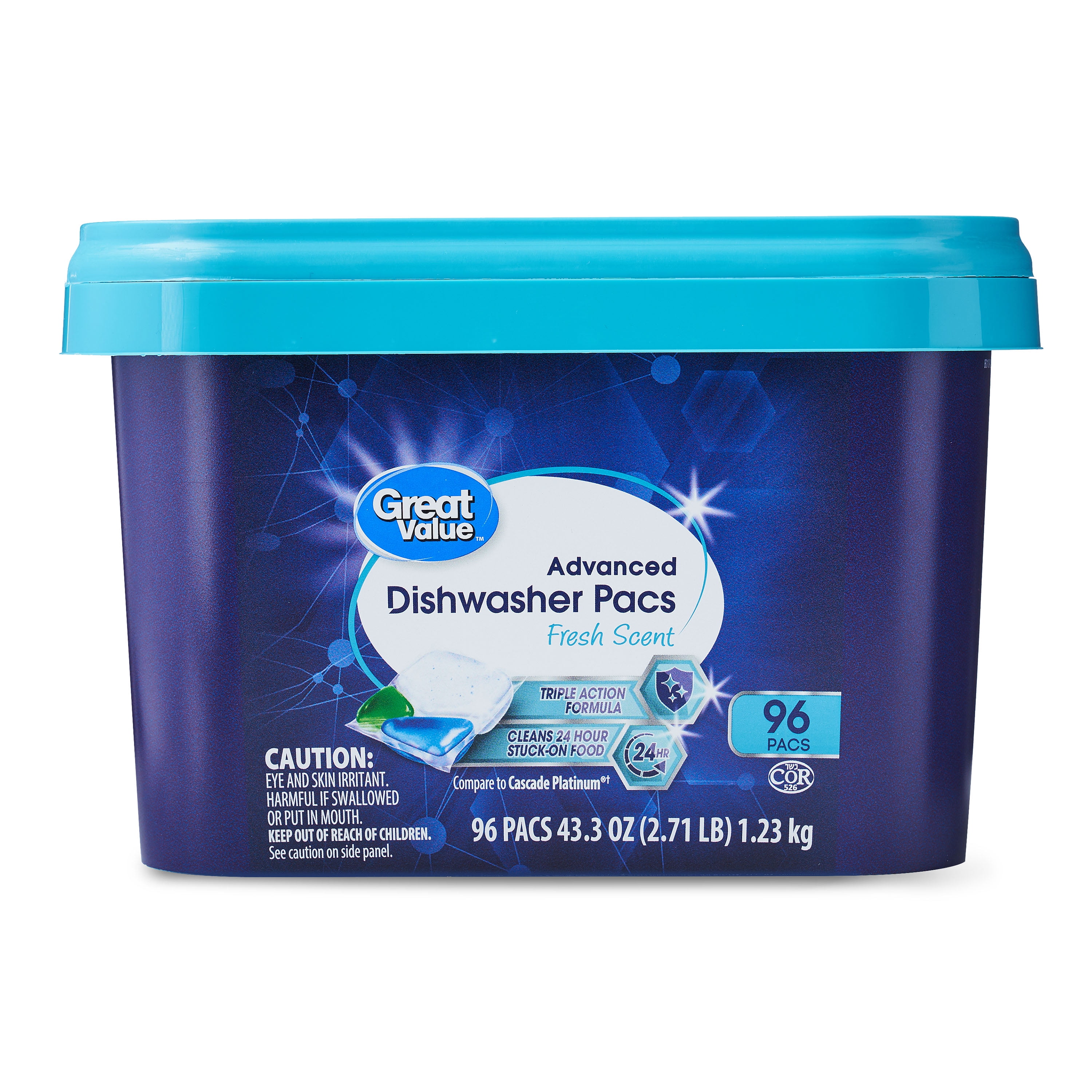 Great Value Advanced Dishwasher Pacs, Fresh Scent, 96 Count - Walmart.com