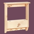 Bathroom Shelves Wall Mounted Unfinished Pine Peg Rack 19 in ...