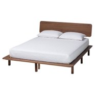 Baxton Studio Leanora Mid-Century Modern King Wood Platform Bed with ...