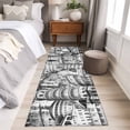 Black Abstract Art Hallway Washable Runner Rug 2x6 Classical World ...
