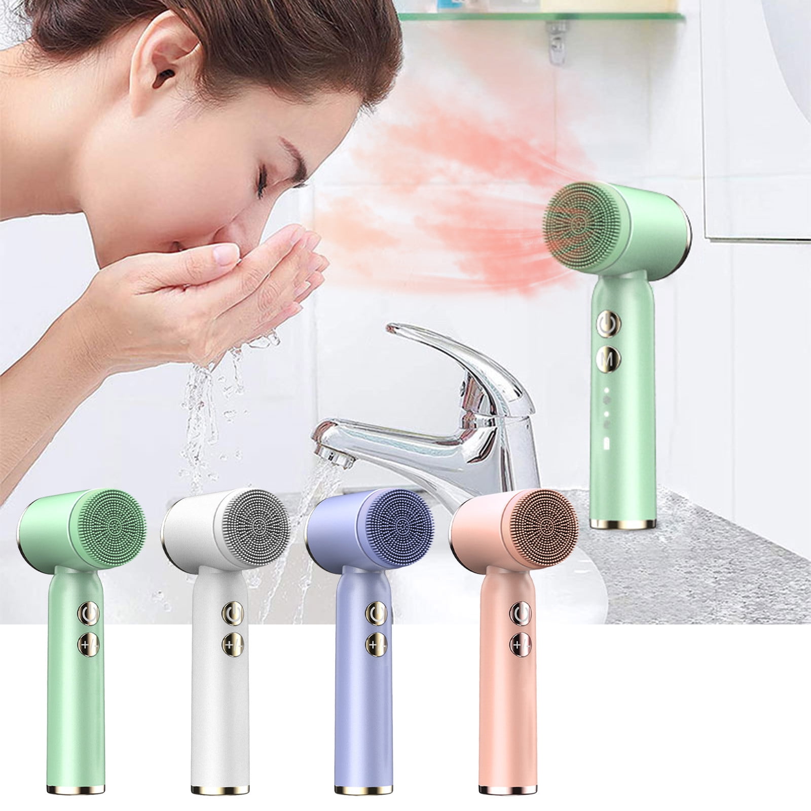 XWSHYW Instrumento de Limpieza Lavadora de Cara 6 En 1, Limpiador Facial con Carga Giratoria de ...