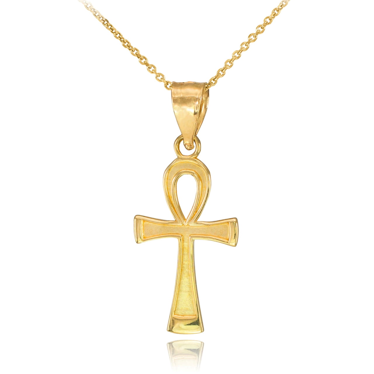 GOLD ANKH CHARM NECKLACE : 14K Pendant with 18" chain - Walmart.com