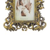 DecMode 4" x 6" Handmade Intricate Carved Brass Scroll Photo Frame (3 ...