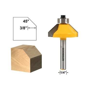 45 Degree Bevel Edge Forming Router Bit - 1/4" Shank - Yonico 13915q ...
