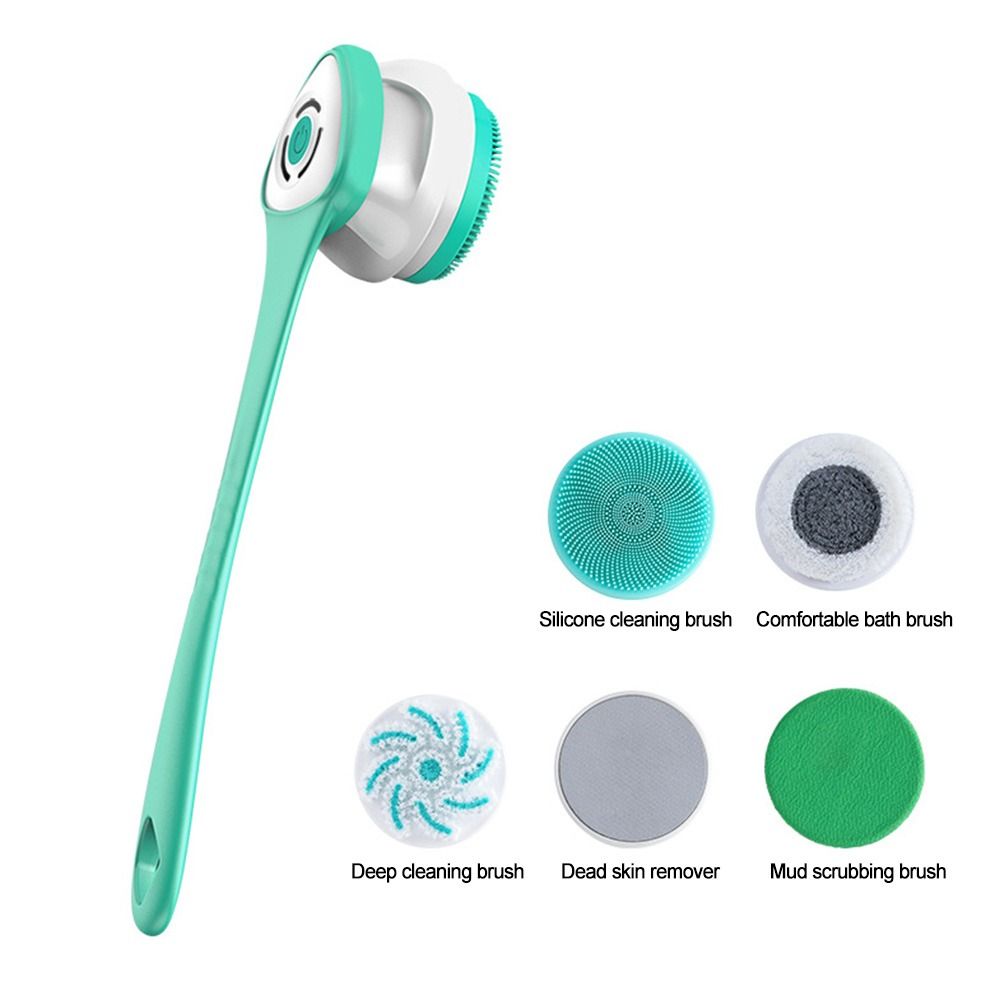 MultiFunction Electric Long Handle USB Spinning Spa Brush Bath Shower ...
