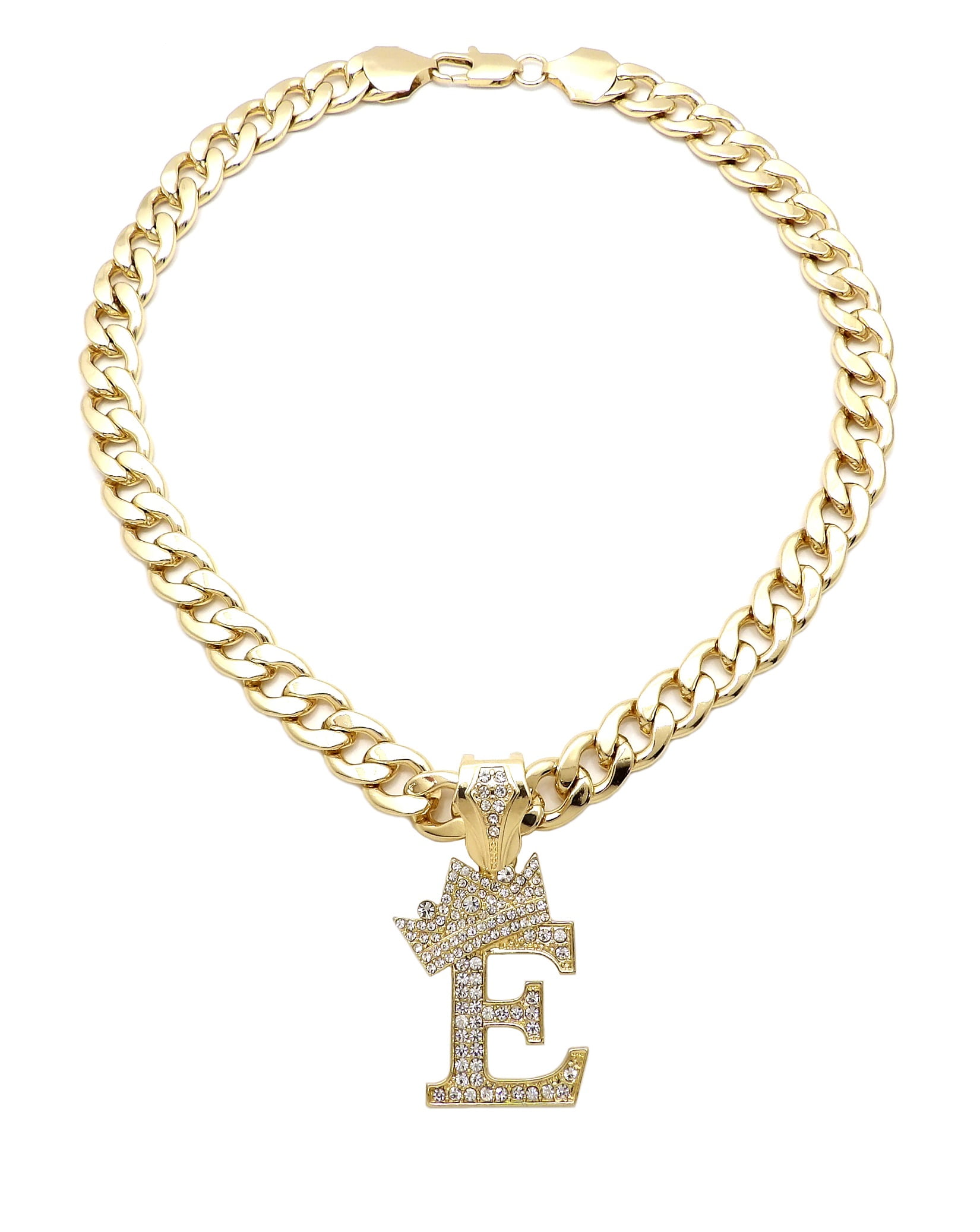 iJewelry2 Kings and Queens Crowned Initial Letter E Crystals Pendant ...
